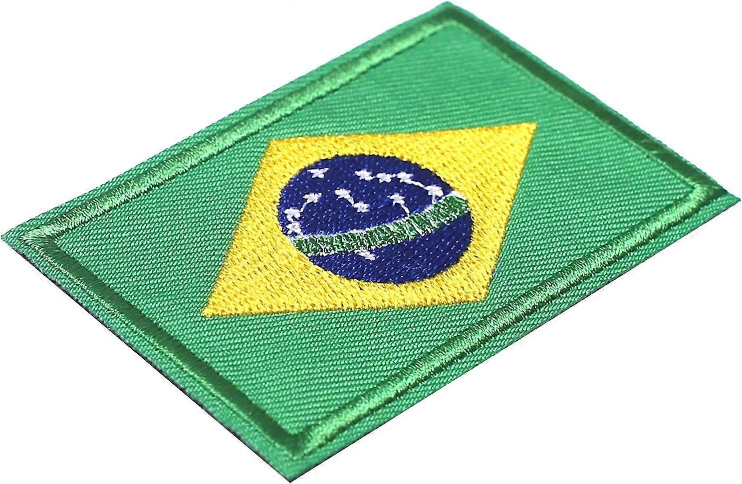 Brazil Flag Patch, Hook and Loop Attach for Military Uniform, Tactical Bag, Jacket, Jeans, and ...
