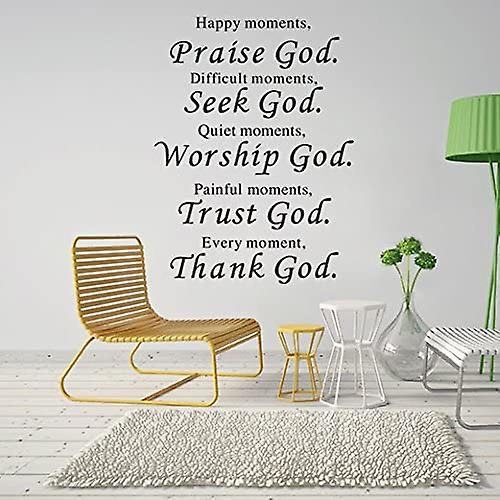 Sxbd Wall Vinyl Decal Quote Sign Christian Praise God Diy Art Sticker ...