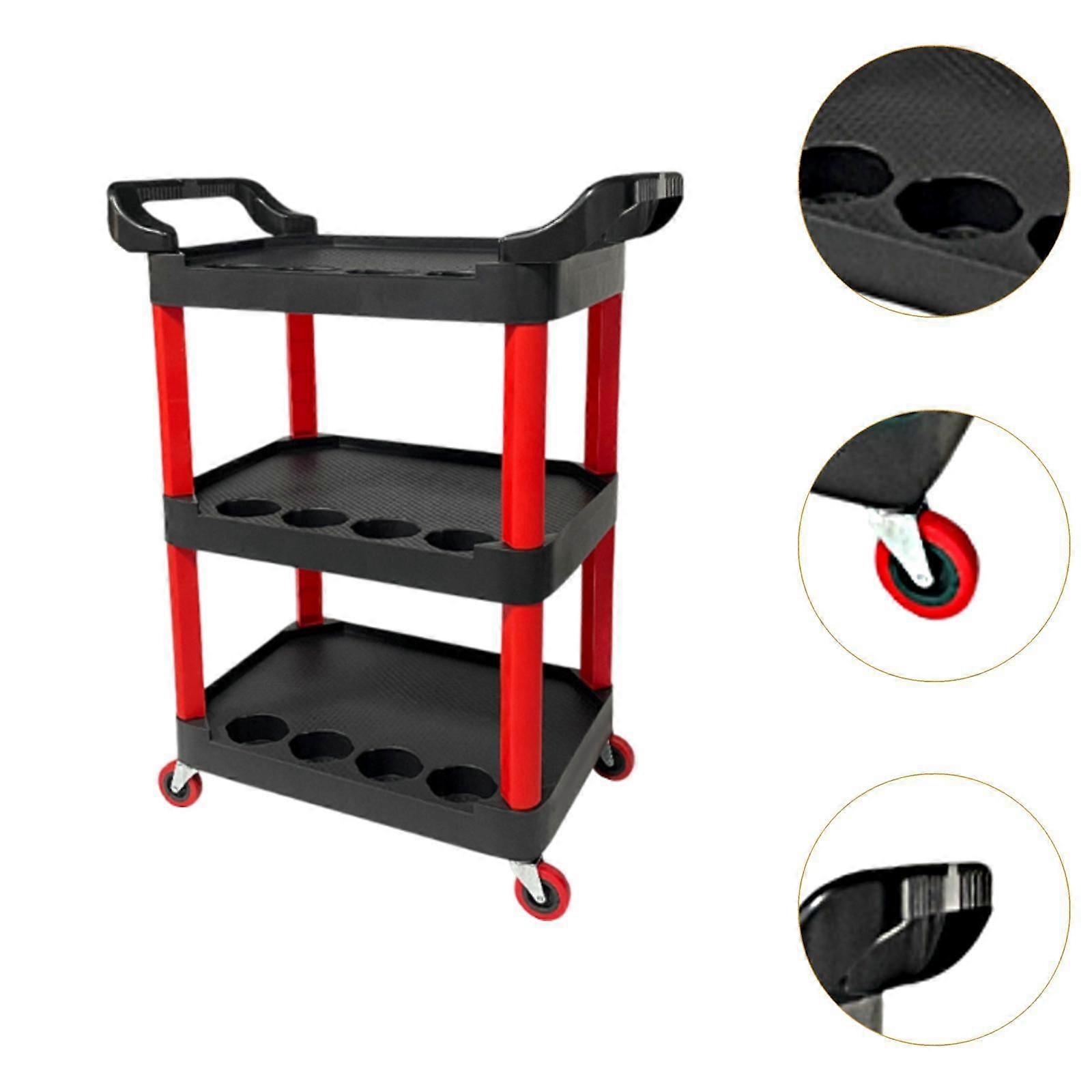 Car Detailing Tool Cart with Wheels Auto Accessories Utility Rolling ...