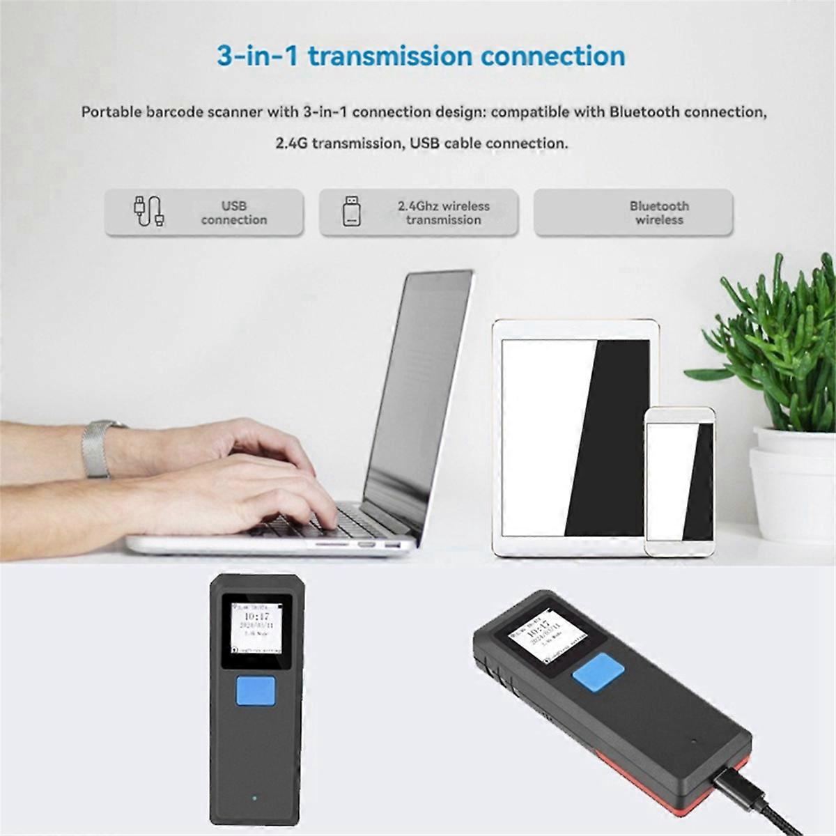 Wireless QR Code Scanner Bluetooth Portable Barcode Scanner Barcode ...