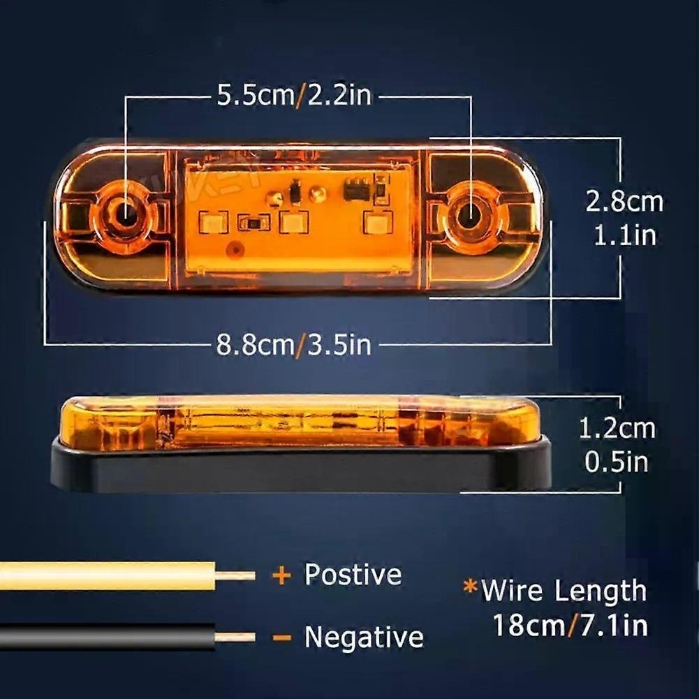1Pcs LED Clearance Side Marker Lights Efficient 12V 24V 3LED Waterproof ...