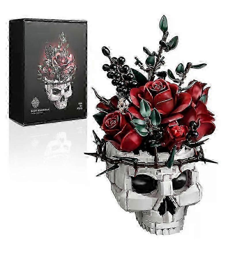 Skull Rose Bouquet Building Set - Halloween Gothic Horror Skeleton ...