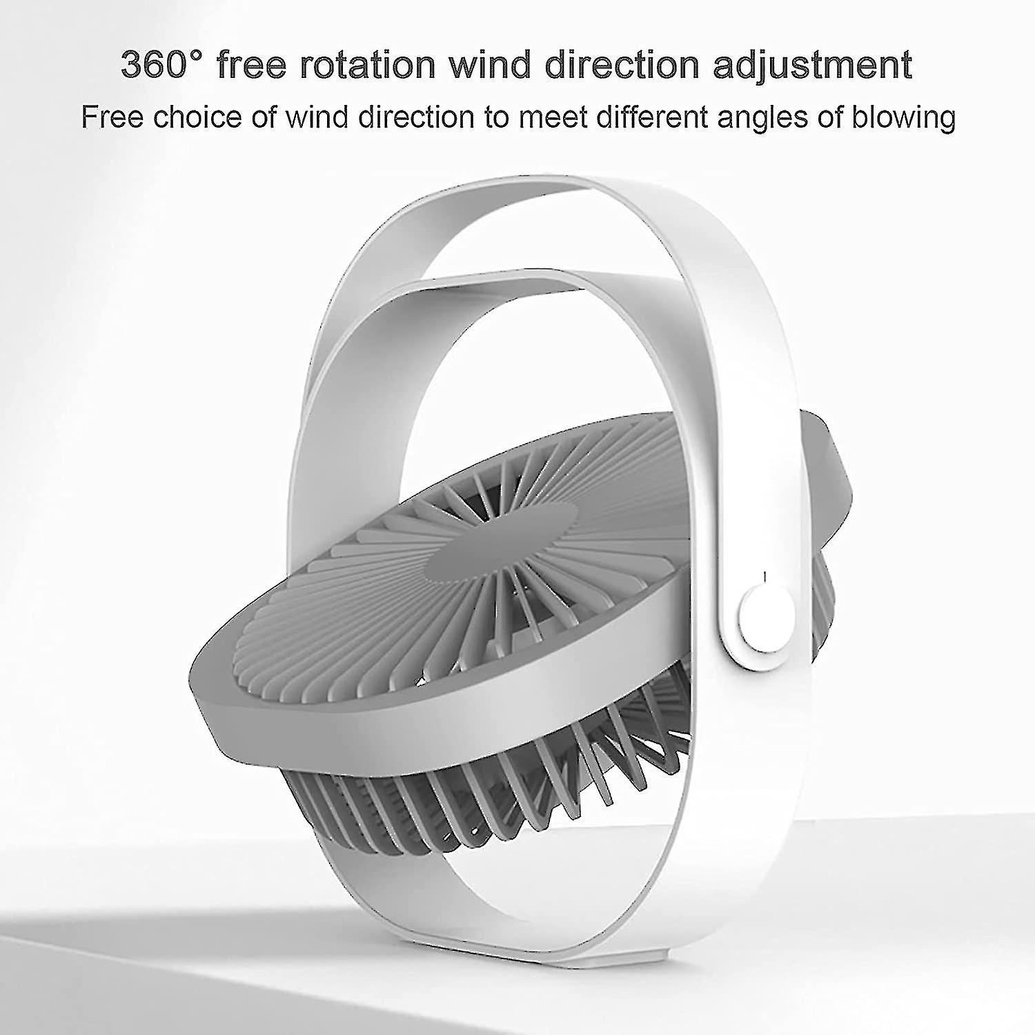 Usb Fan, Portable Usb Desk Fan, 360 Rotation 3-speed Adjustable Quiet ...