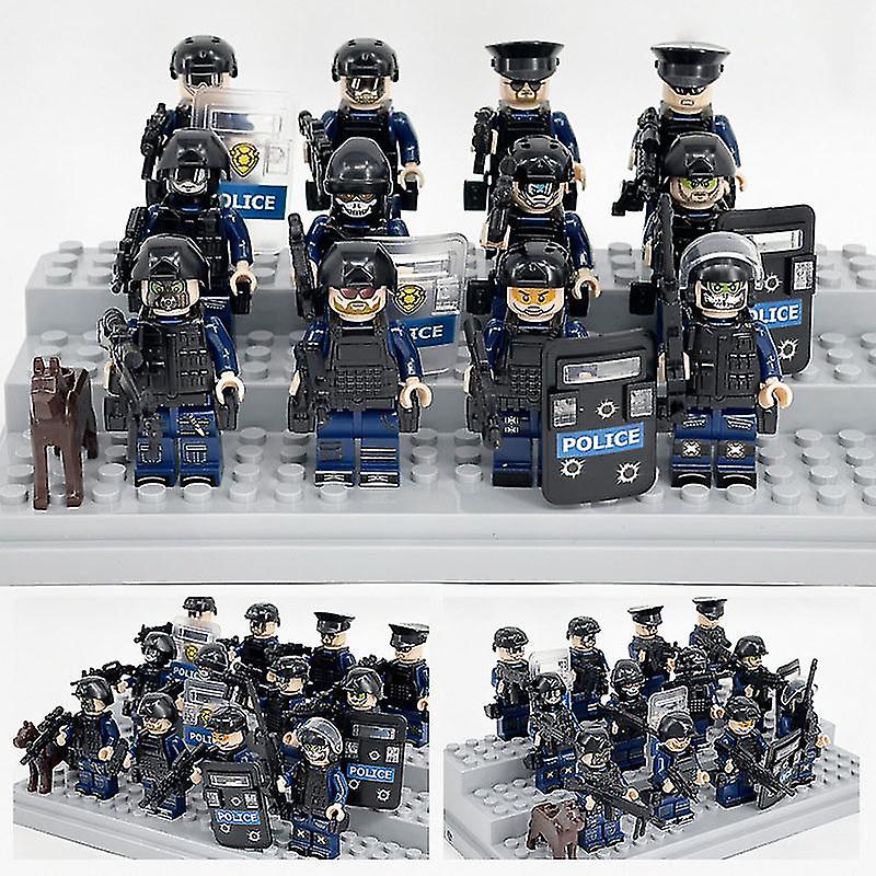 12pcs City Police Figures Swat Troopers Figures Building Blocks | Fruugo UK