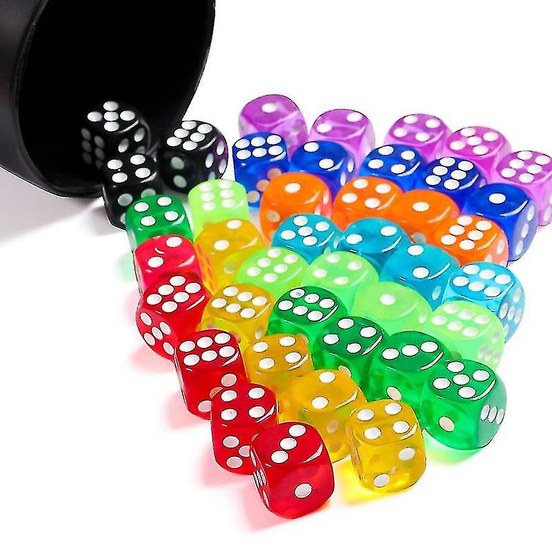 50 Pieces Colored Dice, 6 Sided Dice Compatible Board Games, Bulk Dice ...