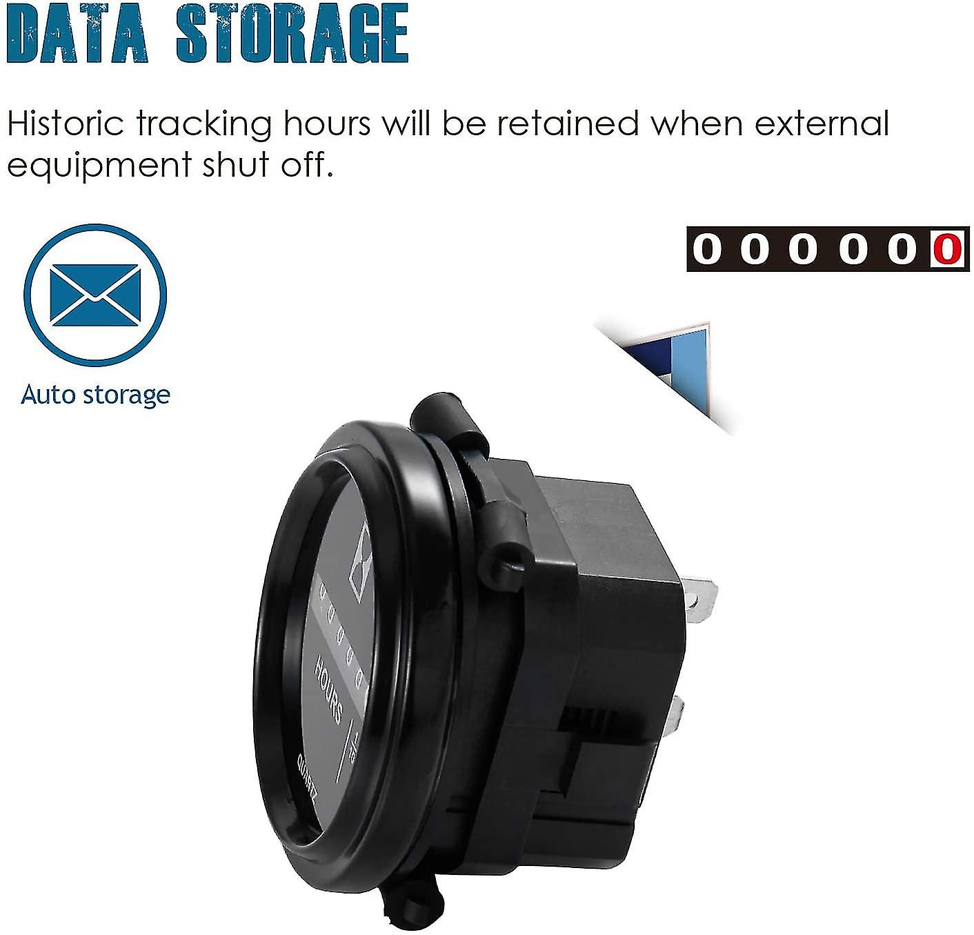 Dc6-80v Hour Meter Professional Mechanical Engine Gauge Auto Car Timer Gauge Meter For Tractor ...