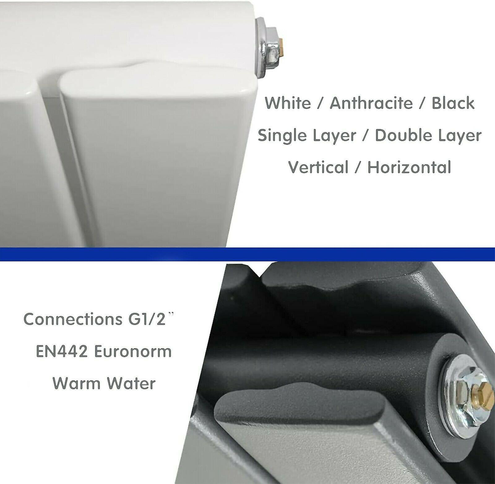 600mm x 1156mm Double Designer Flat Panel Central Heating Radiator MATT ...