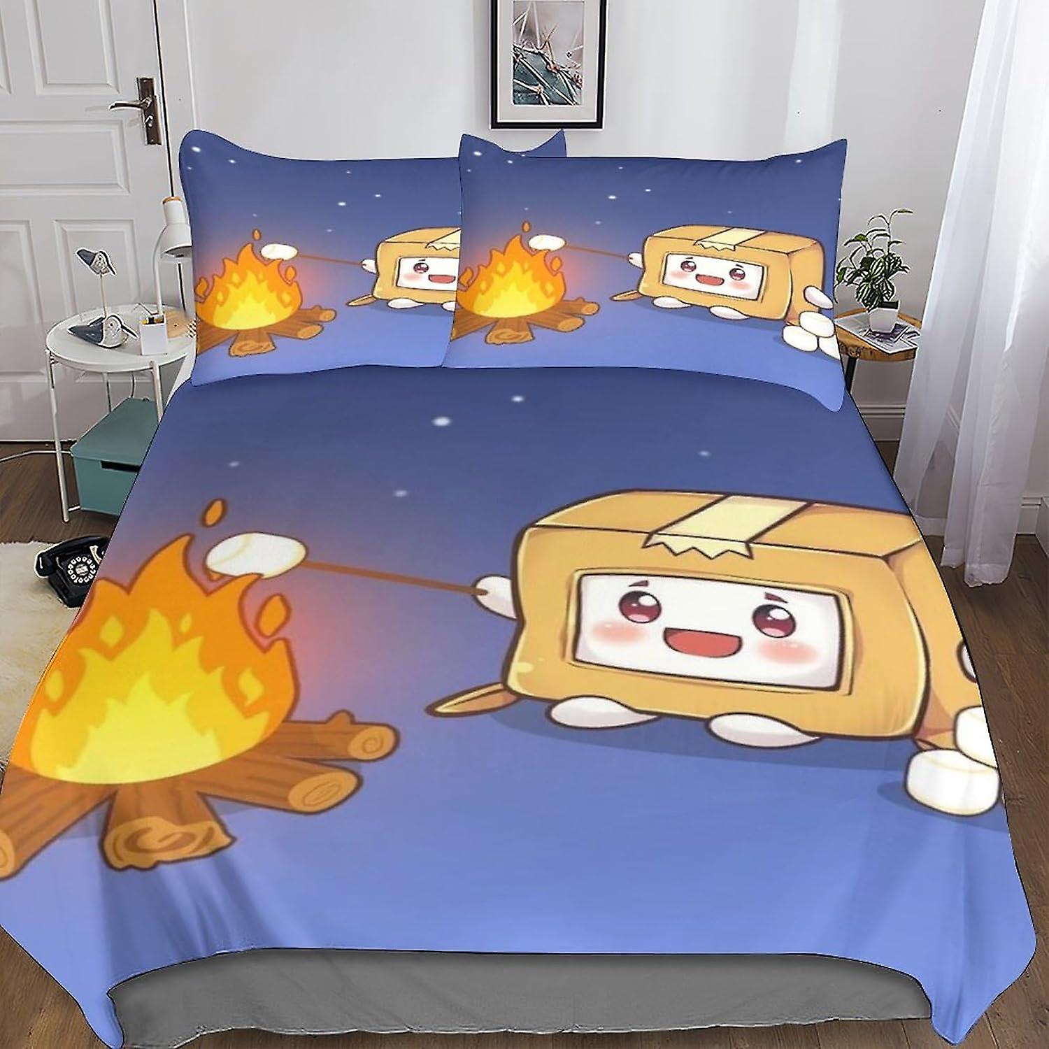 EKENOZ 3D Printed LankyBox Duvet Cover Set Animation Bedding Set,Hidden ...