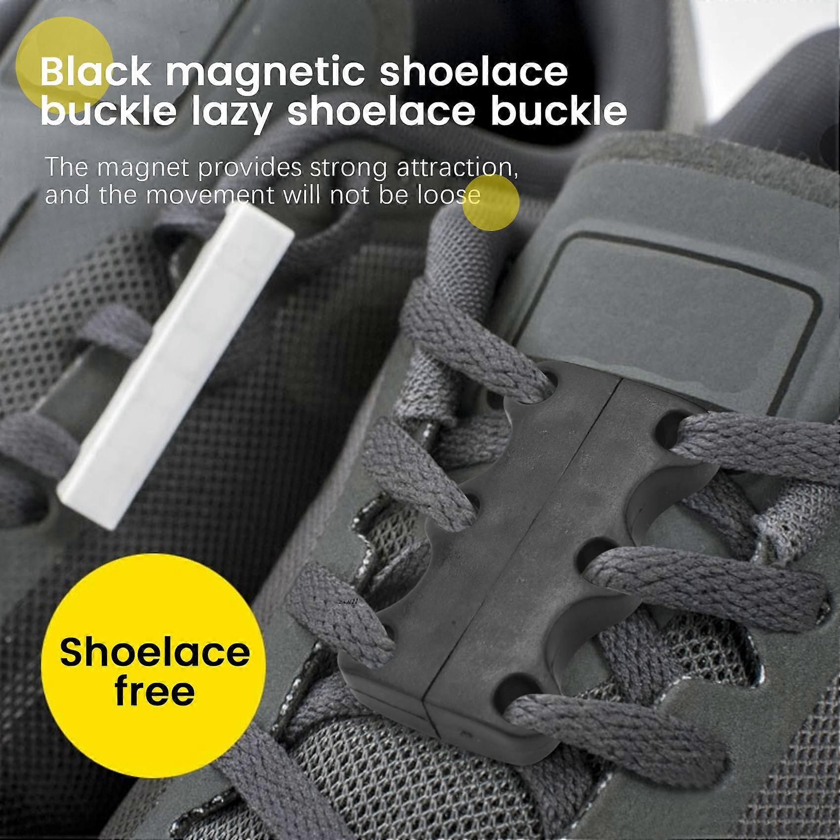 Magnetic Shoe Closure Fast Shoelace Closing 1 Pair (Black) | Fruugo UK