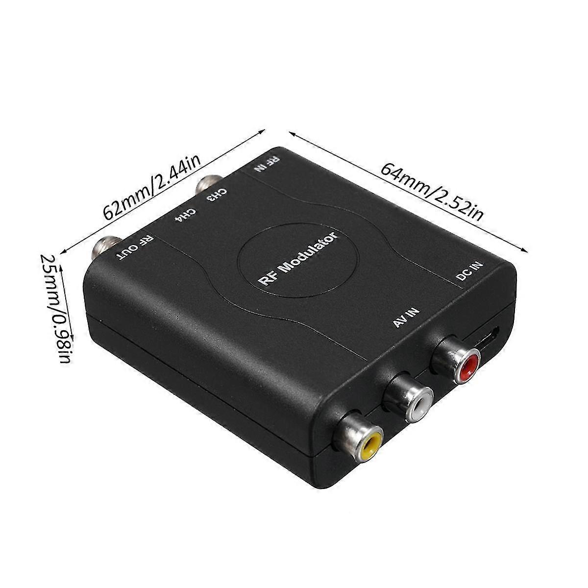 Rf Modulator Av To Rf Converter M61a Av To Rf Ch3/ch4 Channels Video Input Adapter For Vhf ...