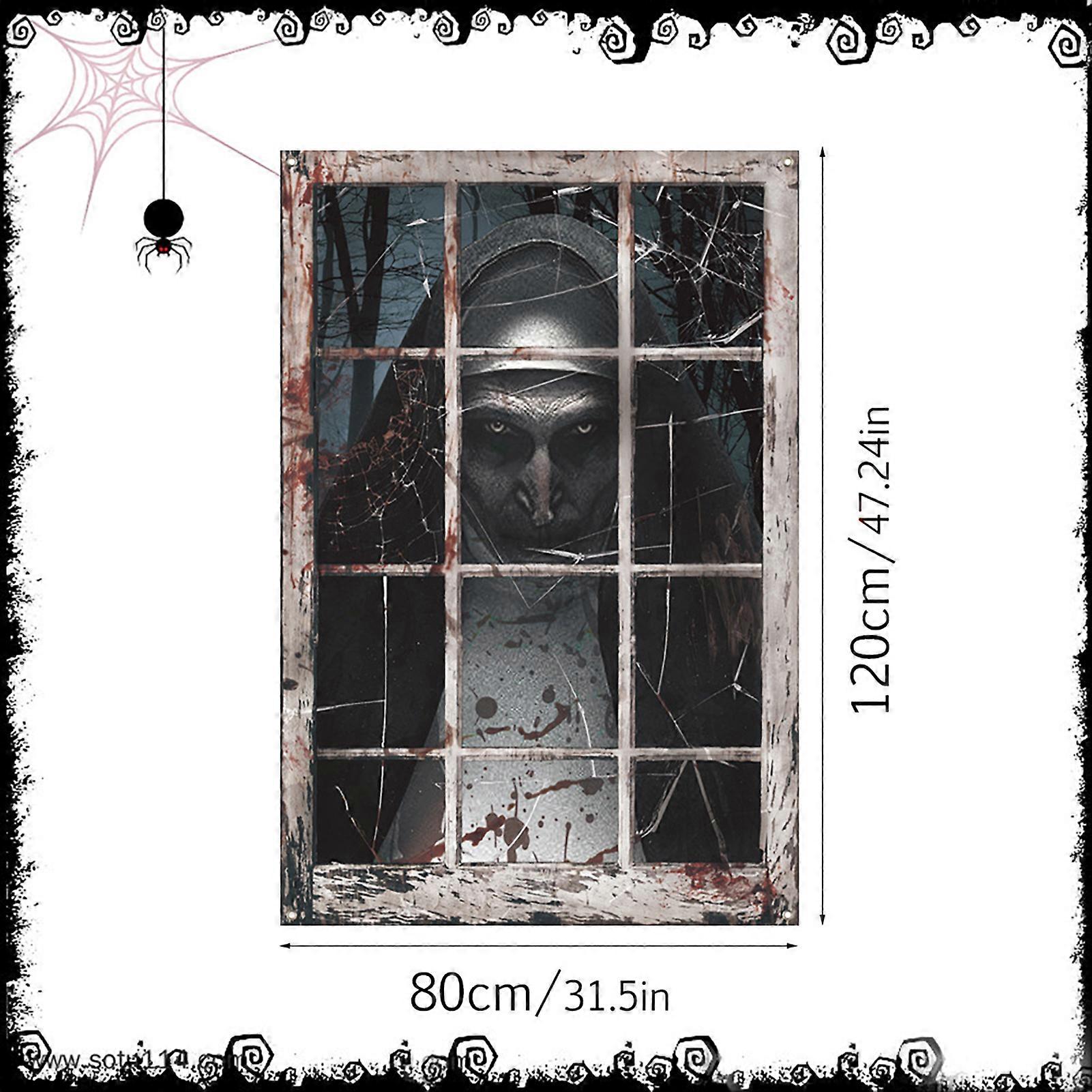 Halloween Window Poster Horrible Foldable Home Office Haunted House ...