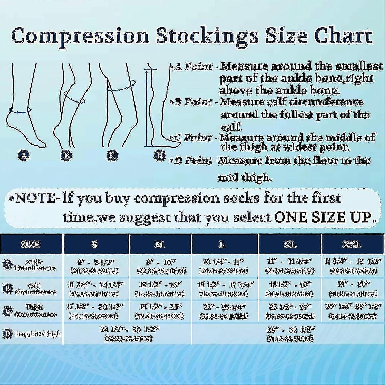 Compression Stockings For Women Men, 20-30mmhg Thigh High Compression ...