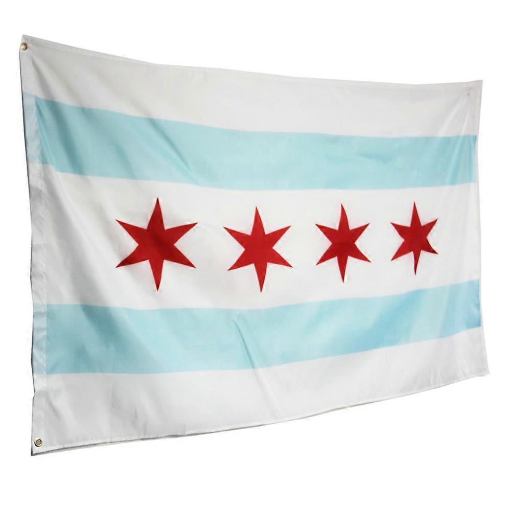 Gelombang 90X 150 CM kota chicago bendera poliester spanduk dekorasi ...
