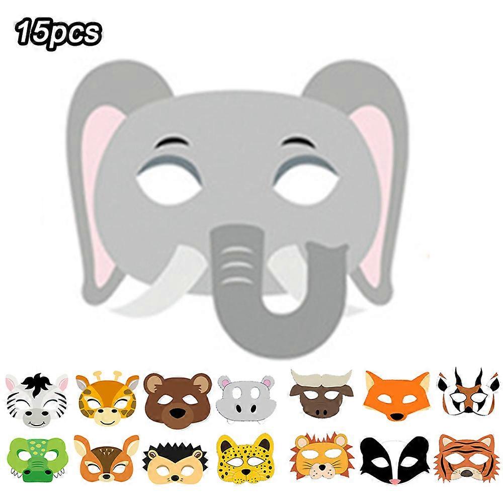 Animal Masks (15 Packs) for Kids - Safari Party Favors & Supplies ...
