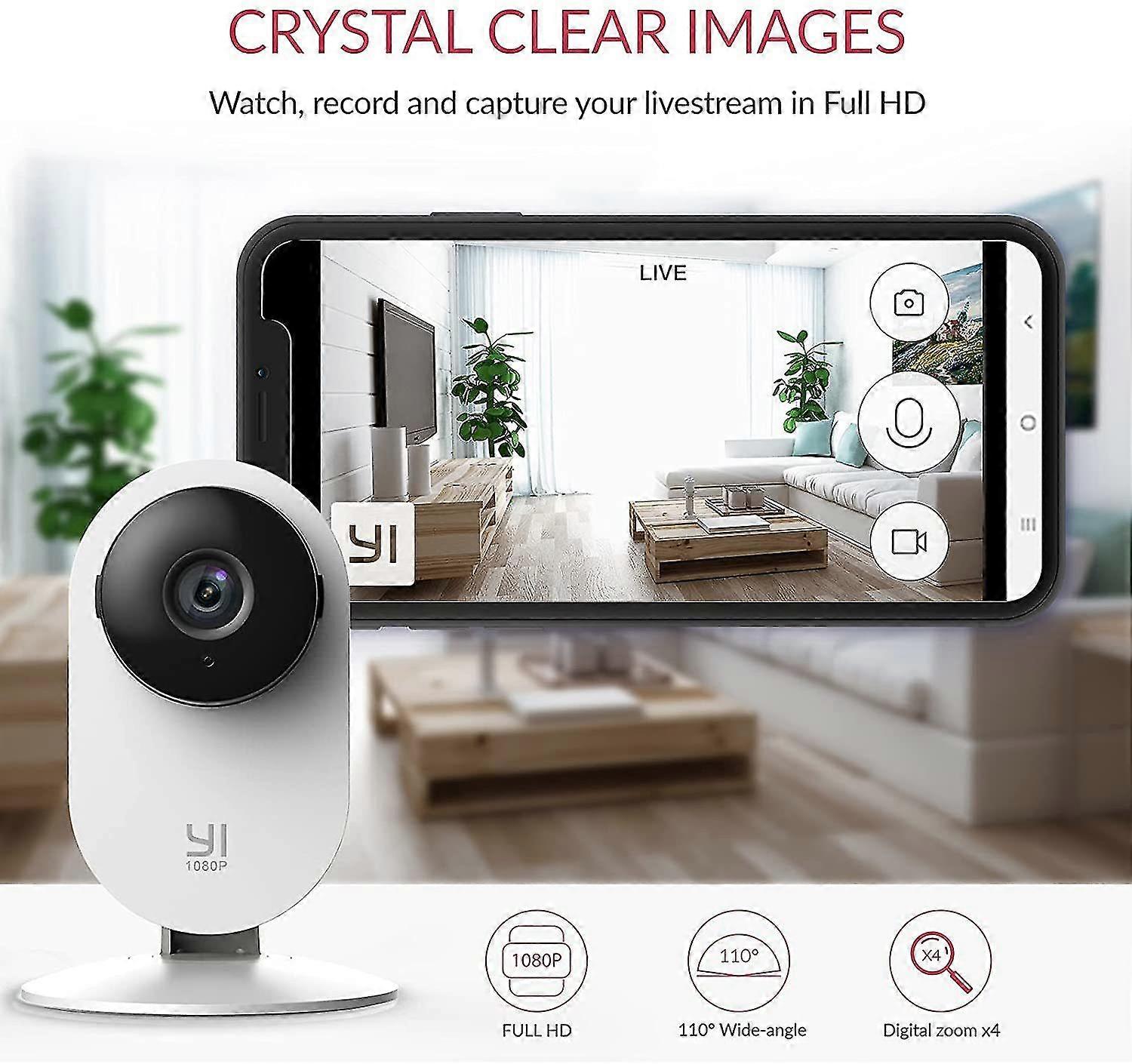 YI Smart Security Camera 1080p Wifi, med AI mänsklig detektering ...