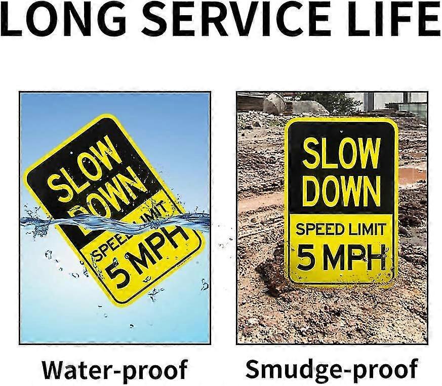 Slow Down Speed Limit 55 MPH Metal Sign, 12 x 16 Inches Traffic Sign ...