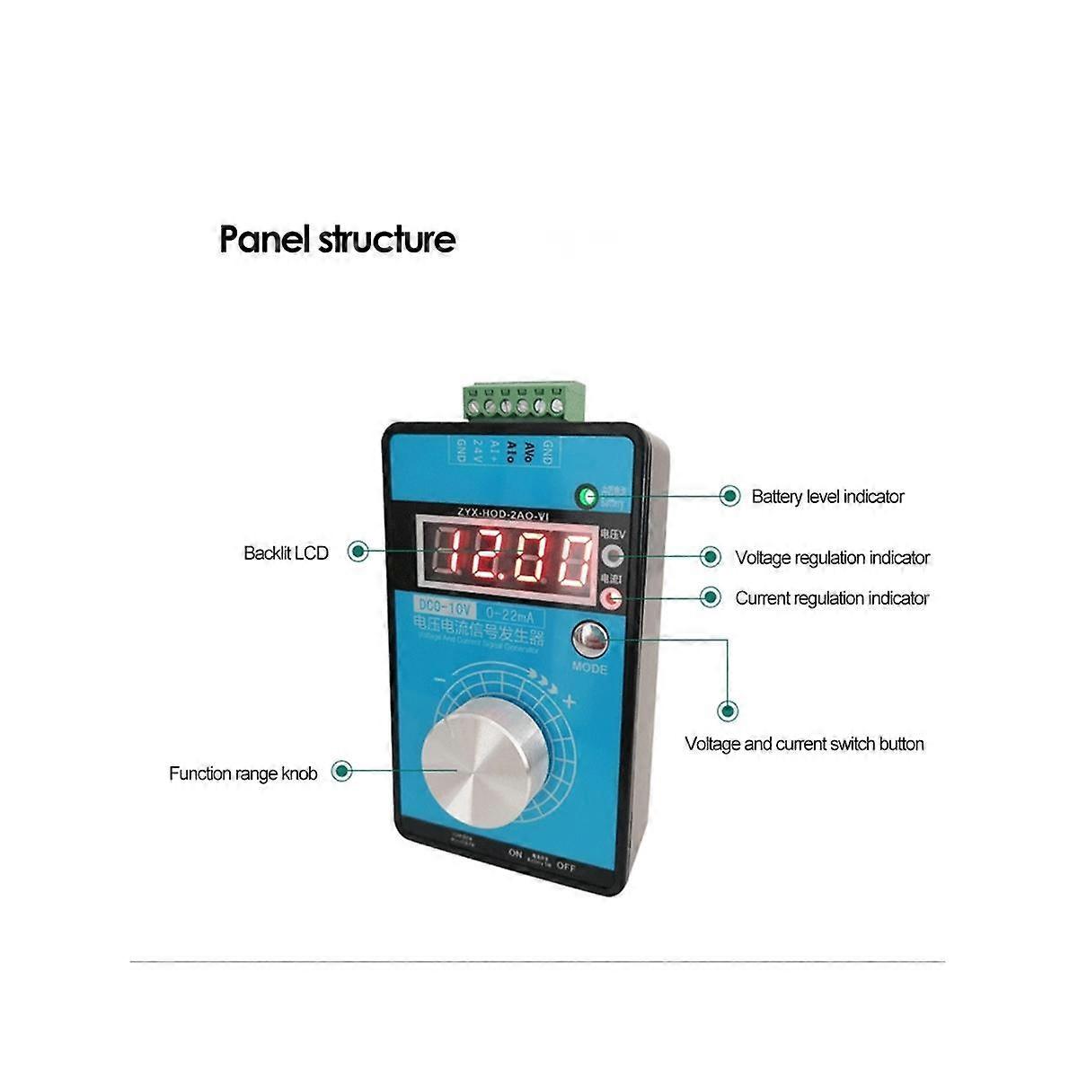0-5V-10V 0-20MA/4-20MA Signal Generator Adjustable Current Voltage Analog Signal Sources Output ...
