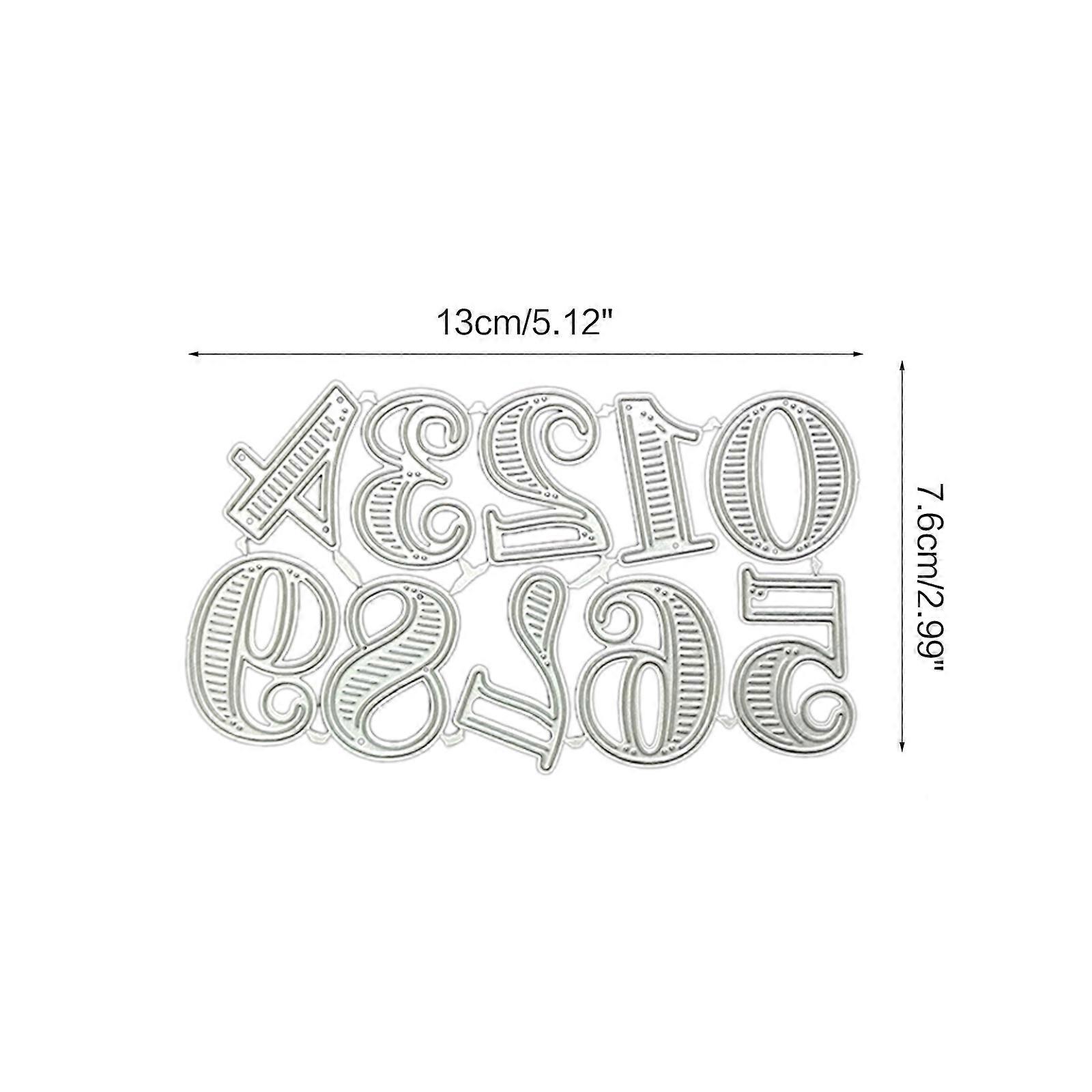 0-9 Stripe Numbers Metal Cutting Dies Stencil DIY Scrapbooking ...