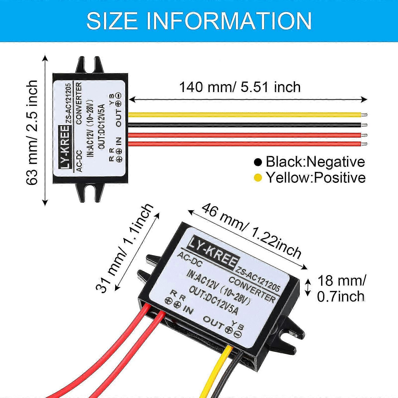 Ac-dc Power Converter Ac 12v (10-28v) To Dc 12v Step Down Converter ...