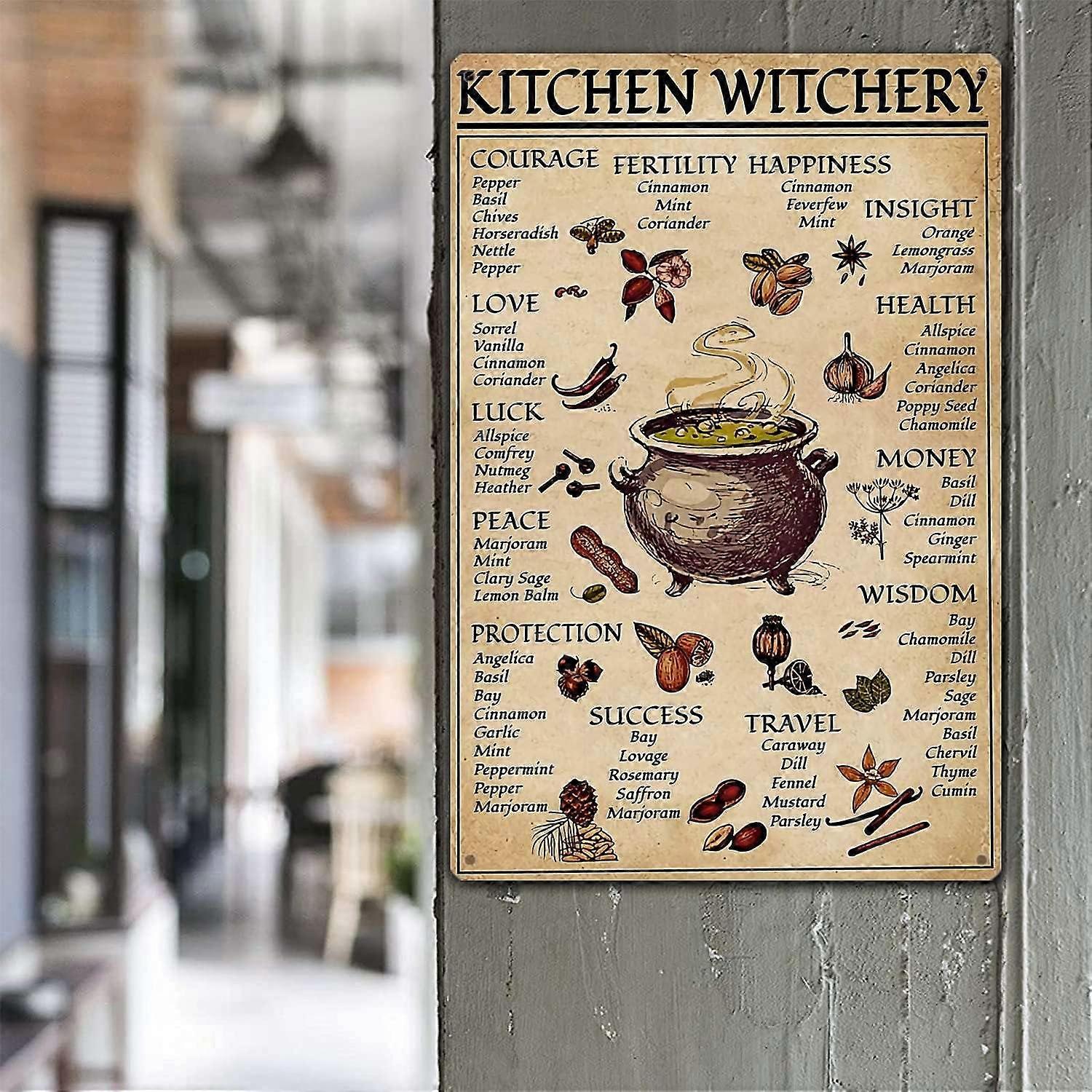 Kitchen Witchery Poster,Tin Signs 1 Pieces Reproduced Vintage, Retro ...