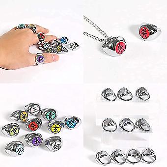11pcs Akatsuki Rings Set Anime Naruto Cosplay Prop Ninja Uchiha Itachi ...