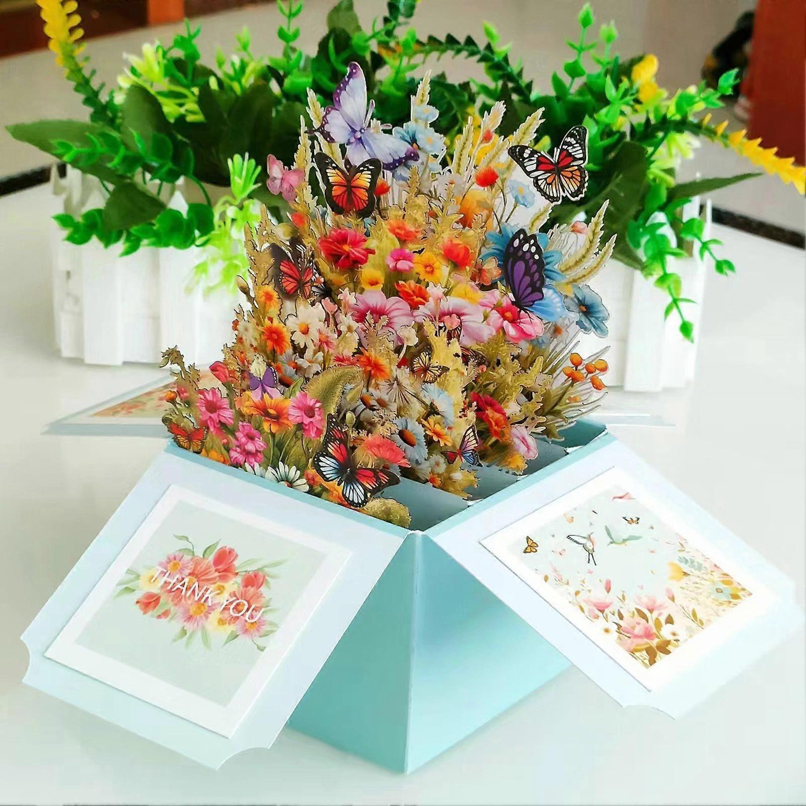 3D Bursdagskort Pop-Up Gratulerer Med Dagen Gratulasjonskort Gaveeske Med Konvolutt Håndlaget ...