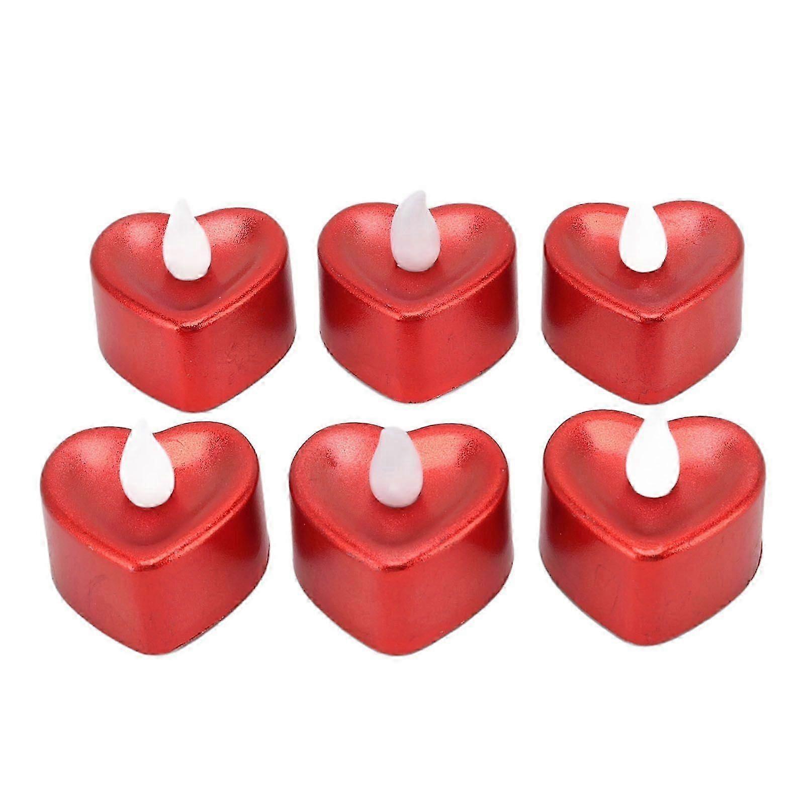 WXH12 PCS LED Candle Lamp Heart Shape Tea Lights Ambient Props for Halloween Wedding Party ...