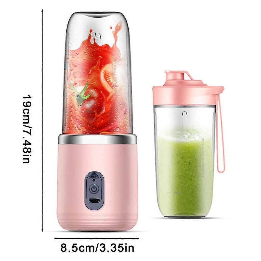 400ML Portable Smoothie Maker, USB Rechargeable Blender with 2 Cups ...