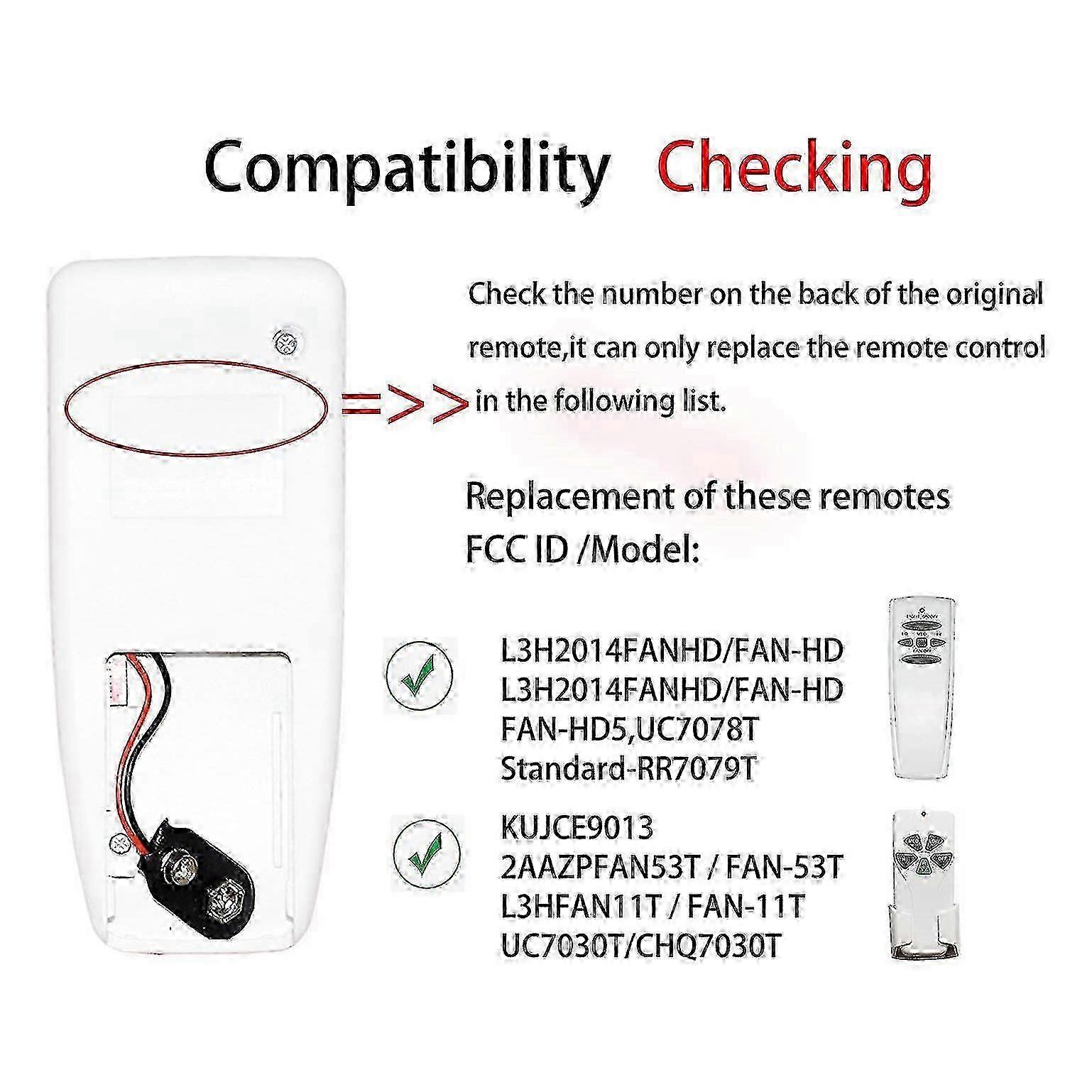 53t Dimmable Universal Ceiling Fan Remote Control Replace For Harbor ...