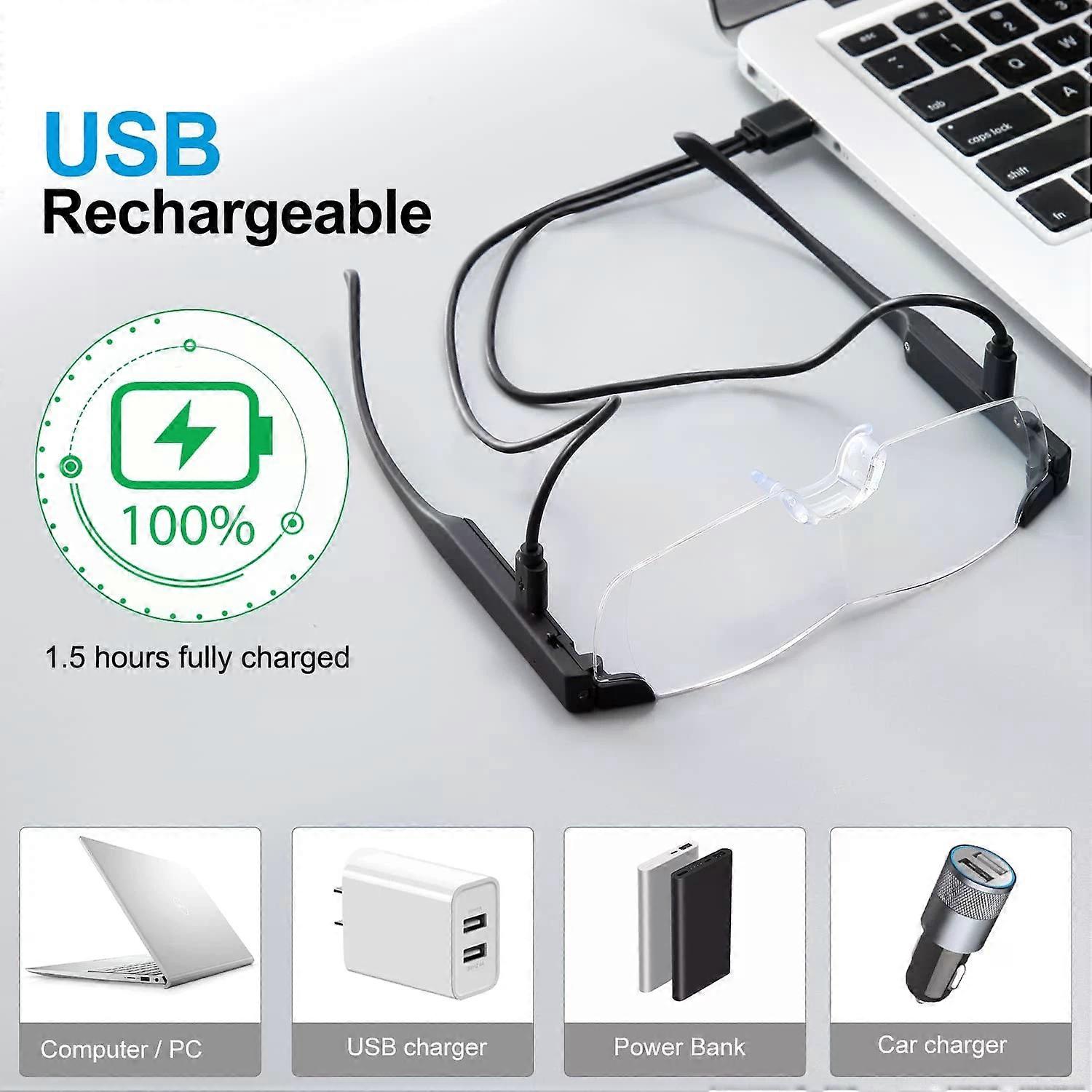 Magnifying Glasses with Light, 160% Magnification LED Rechargeable ...