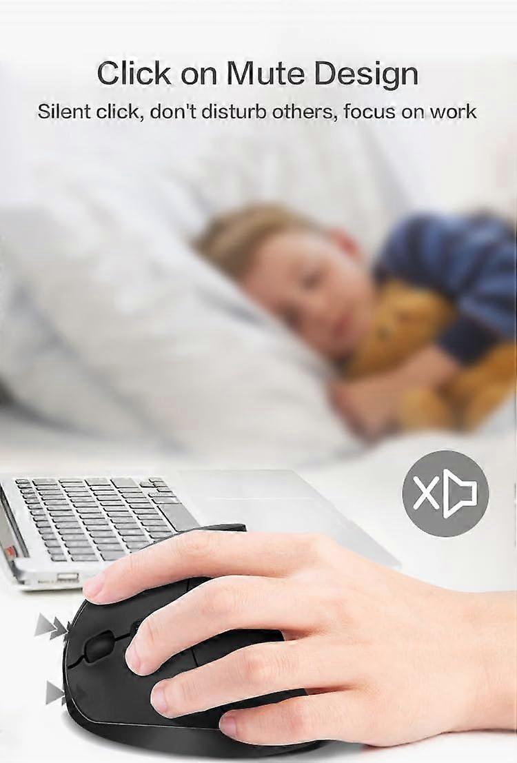 Desk Small Ergonomic Mouse for Laptop PC Vertical Wireless Mouse ...