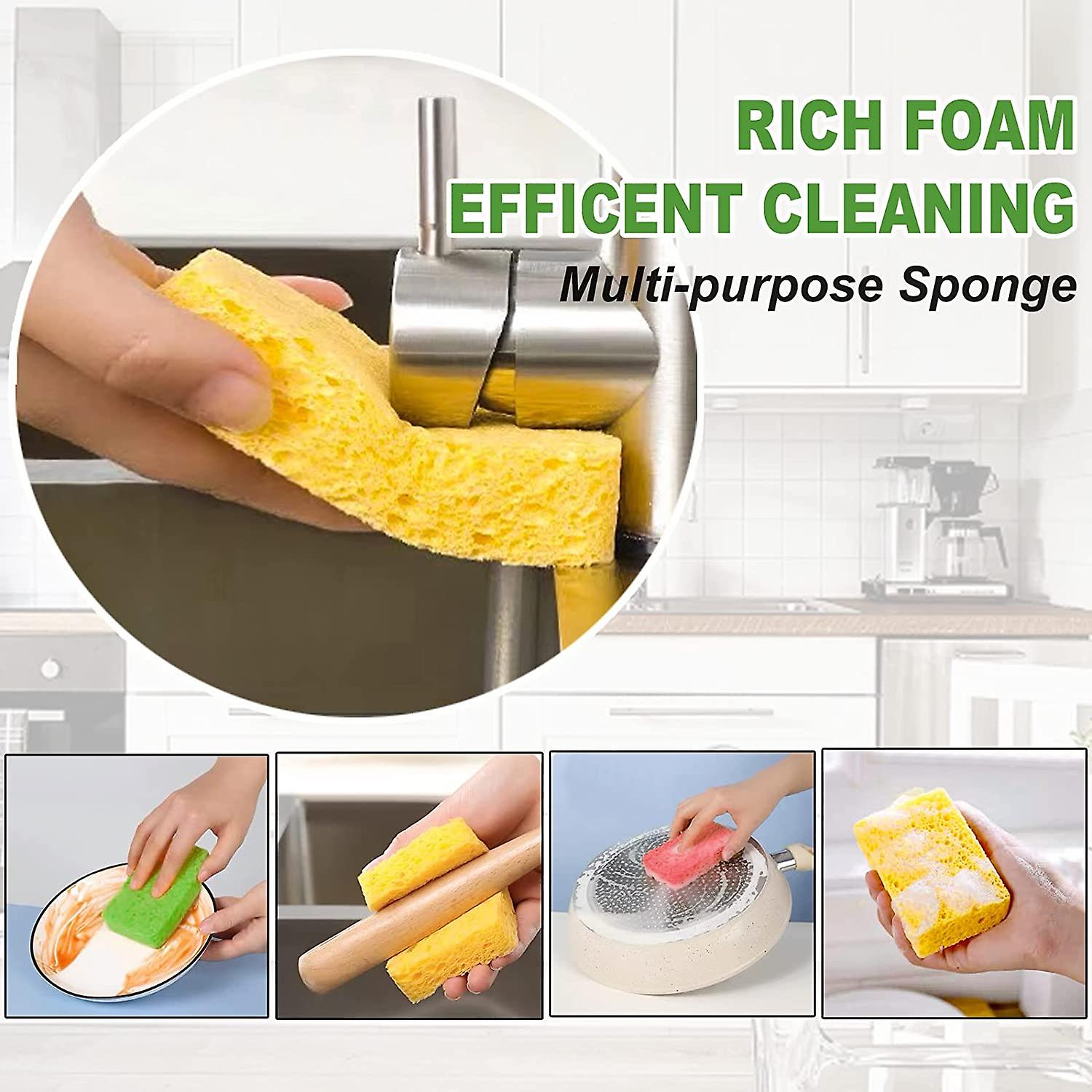 Cellulose Sponge, Heavy Washing Sponge, Scratch-Free Kitchen Sponge ...