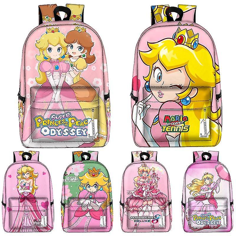 Super Mario Bros Backpack Kids Princess Peach Boys Girl Knapsack ...