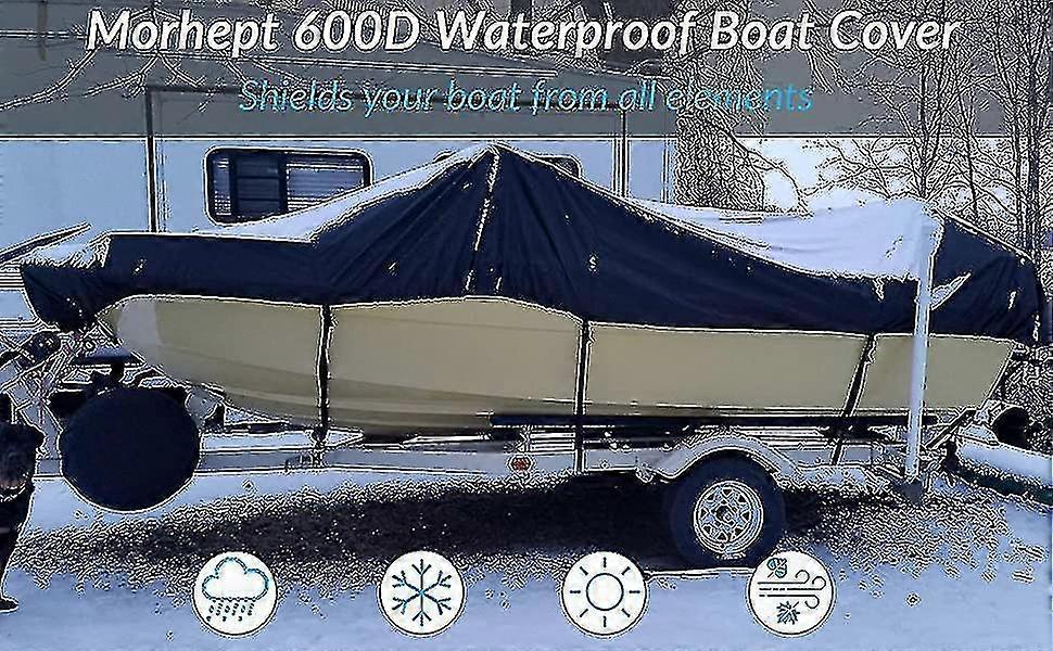 Heavy Duty Boat Cover, 210d Waterproof Uv Resistant Marine Grade ...