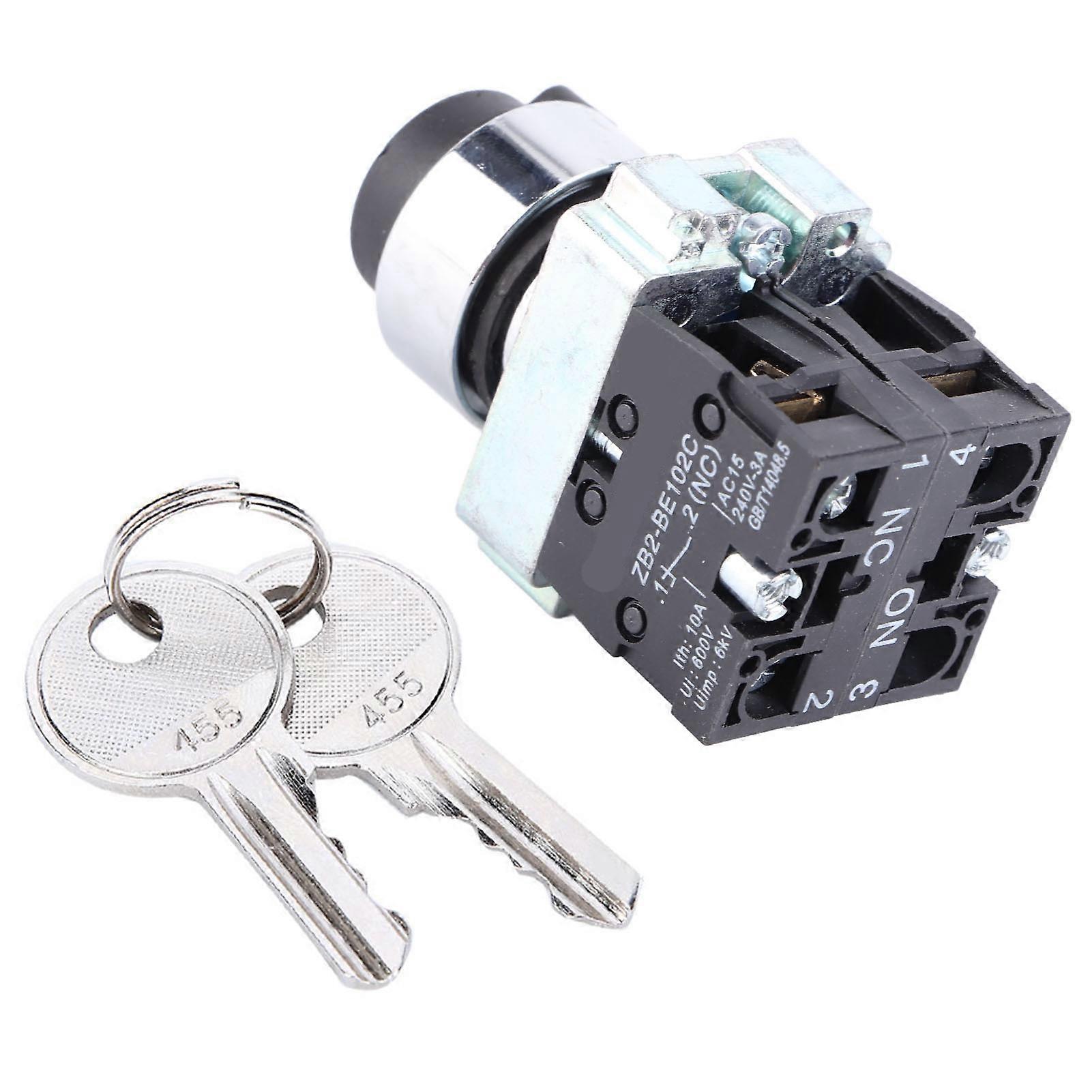 2 Position Key Switch Self?Reset Power Lock Conversion Rotation Locking + Key ZB2?BE101 ZB2 ...