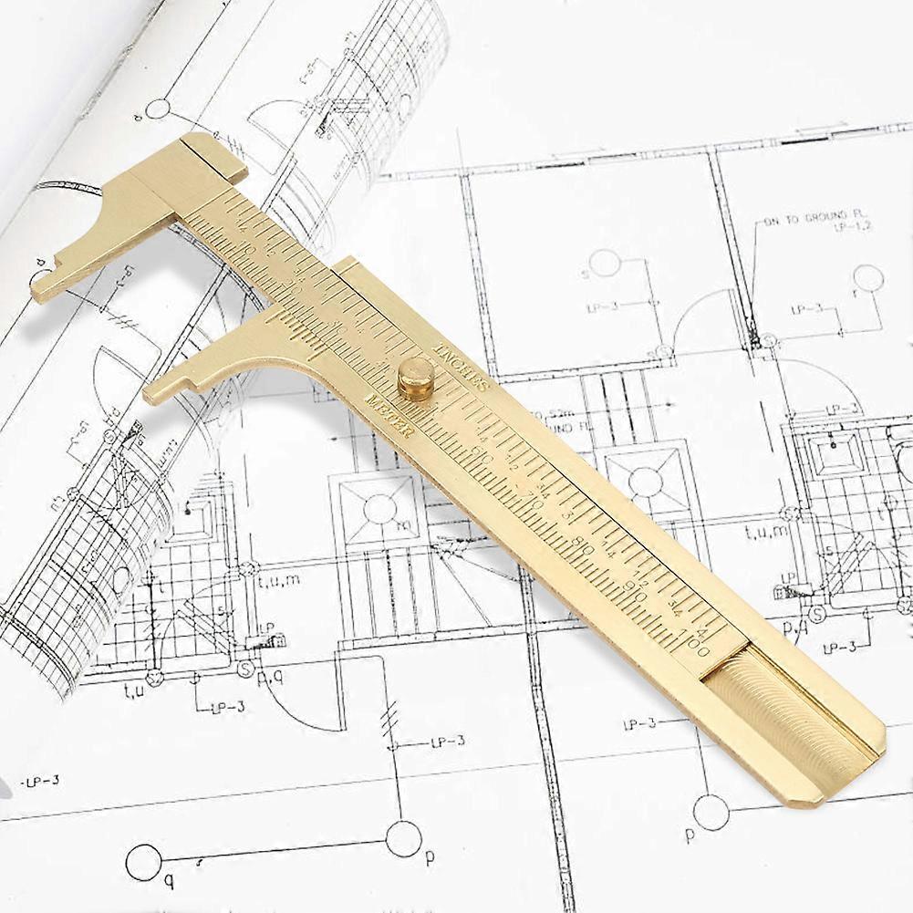 Double Scale Vernier Caliper Portable Brass Sliding Caliper Gauge Ruler ...
