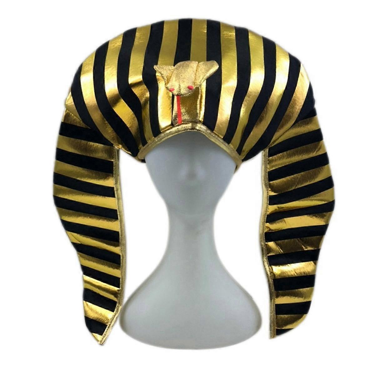 4X Egyptian Pharaoh Costume Pharaoh Hat Headpiece Gold-Plated Cobra for ...