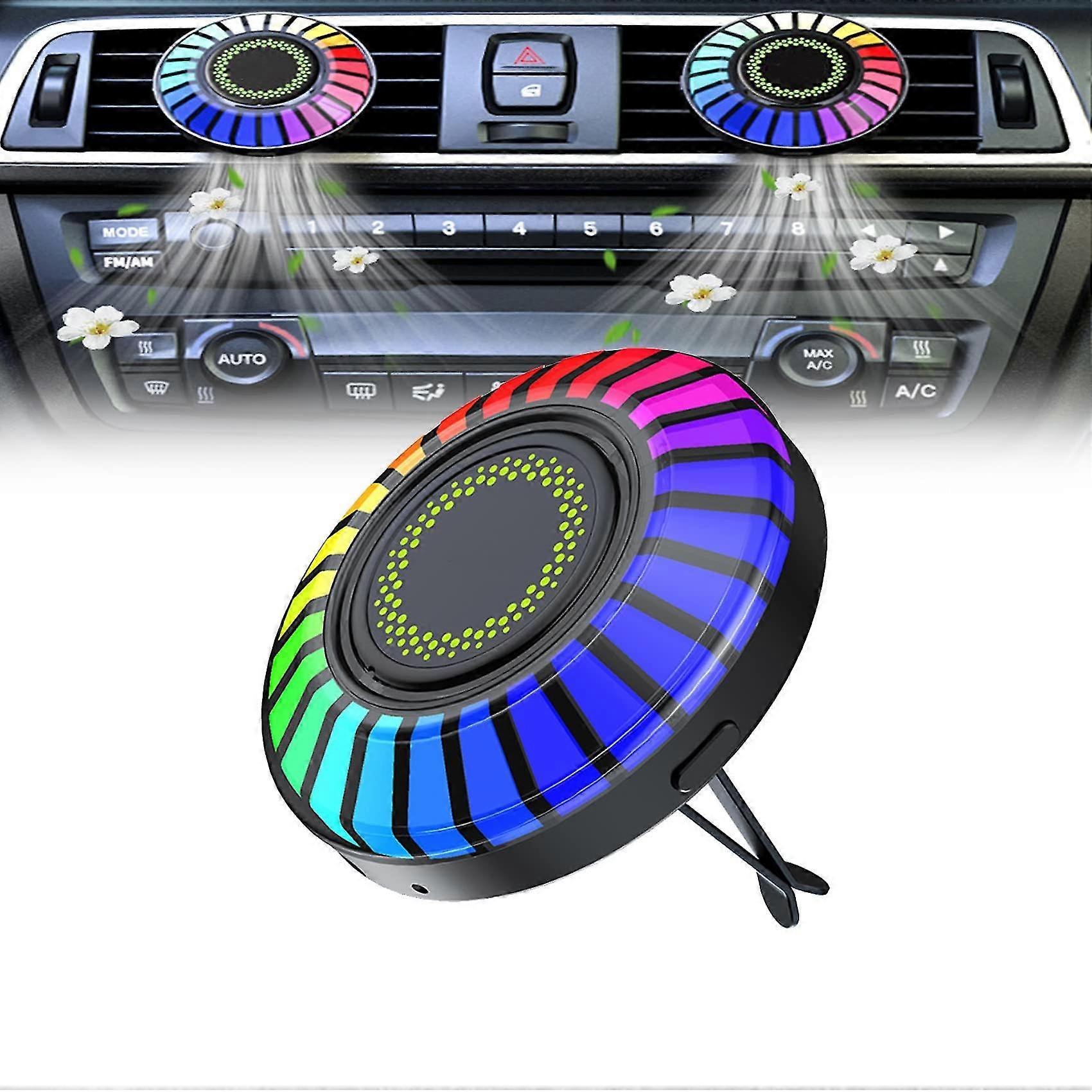 Car Aromatherapy Rhythm Light Car Essential Oil Diffuser Rgb Sound ...