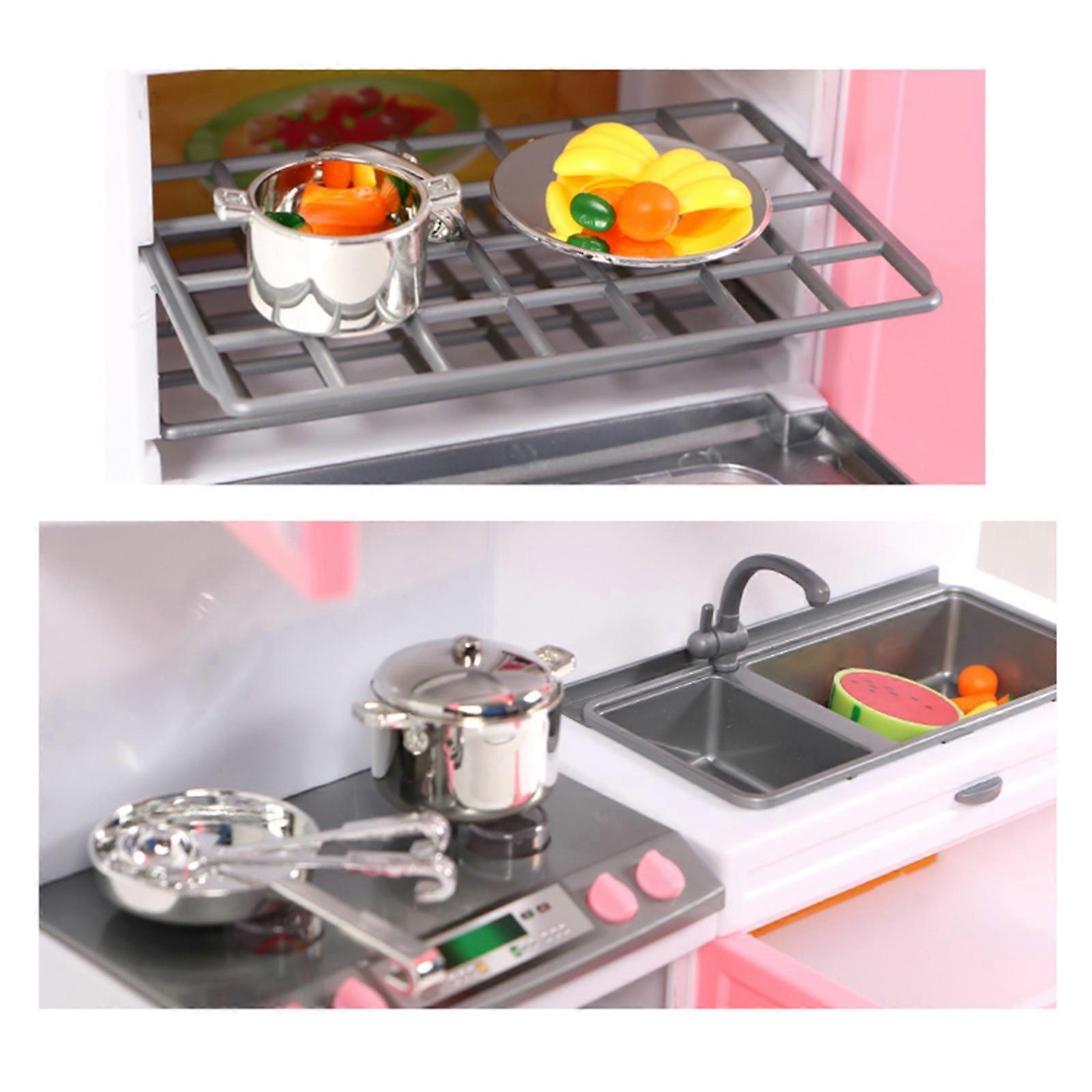 Simulation Kitchen Cabinets Set Children Pretend Play Cooking Tools ...