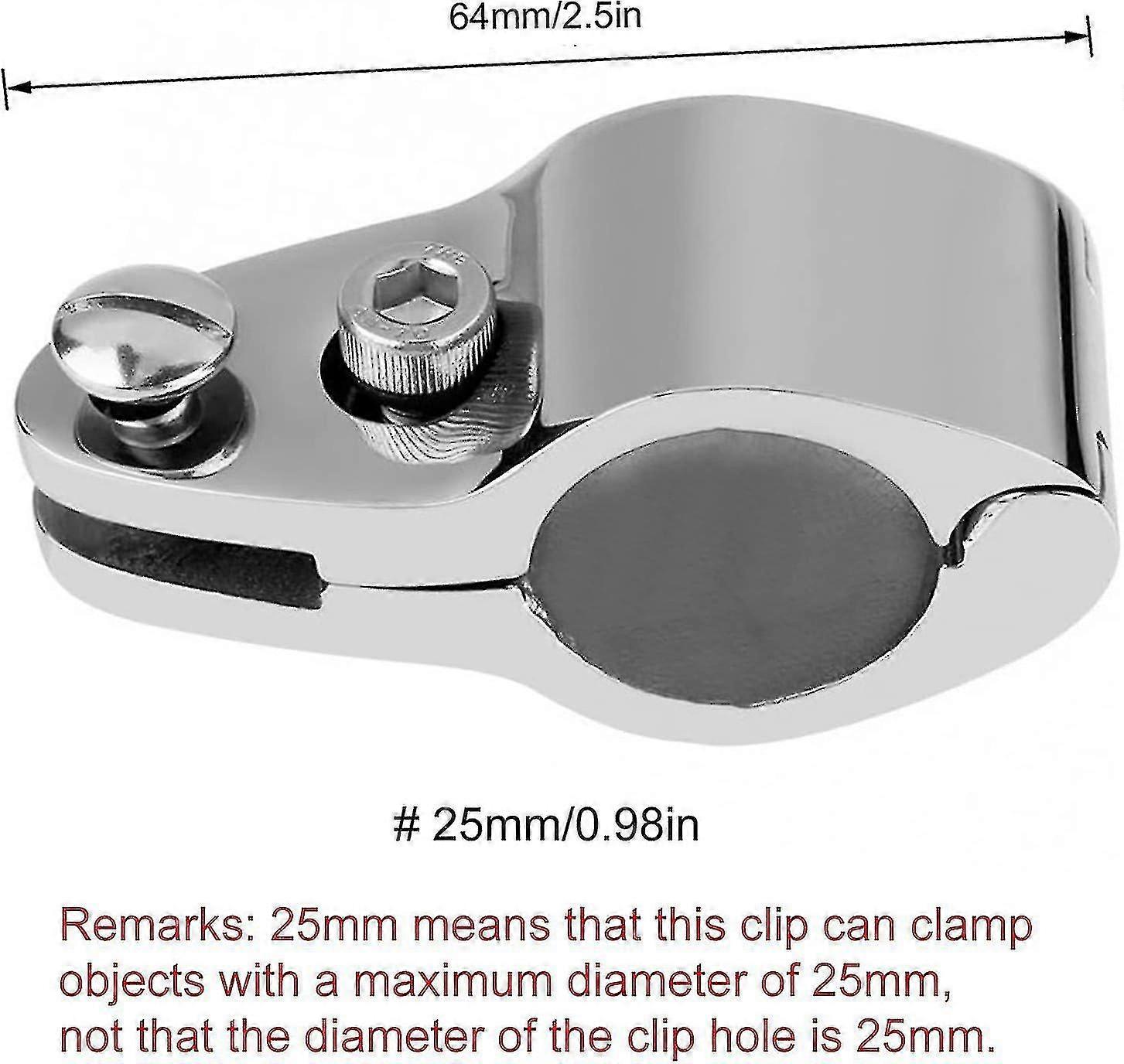 2 Pieces 316 Stainless Steel Marine Pipe Clamps Boat Top Hinge Claw ...