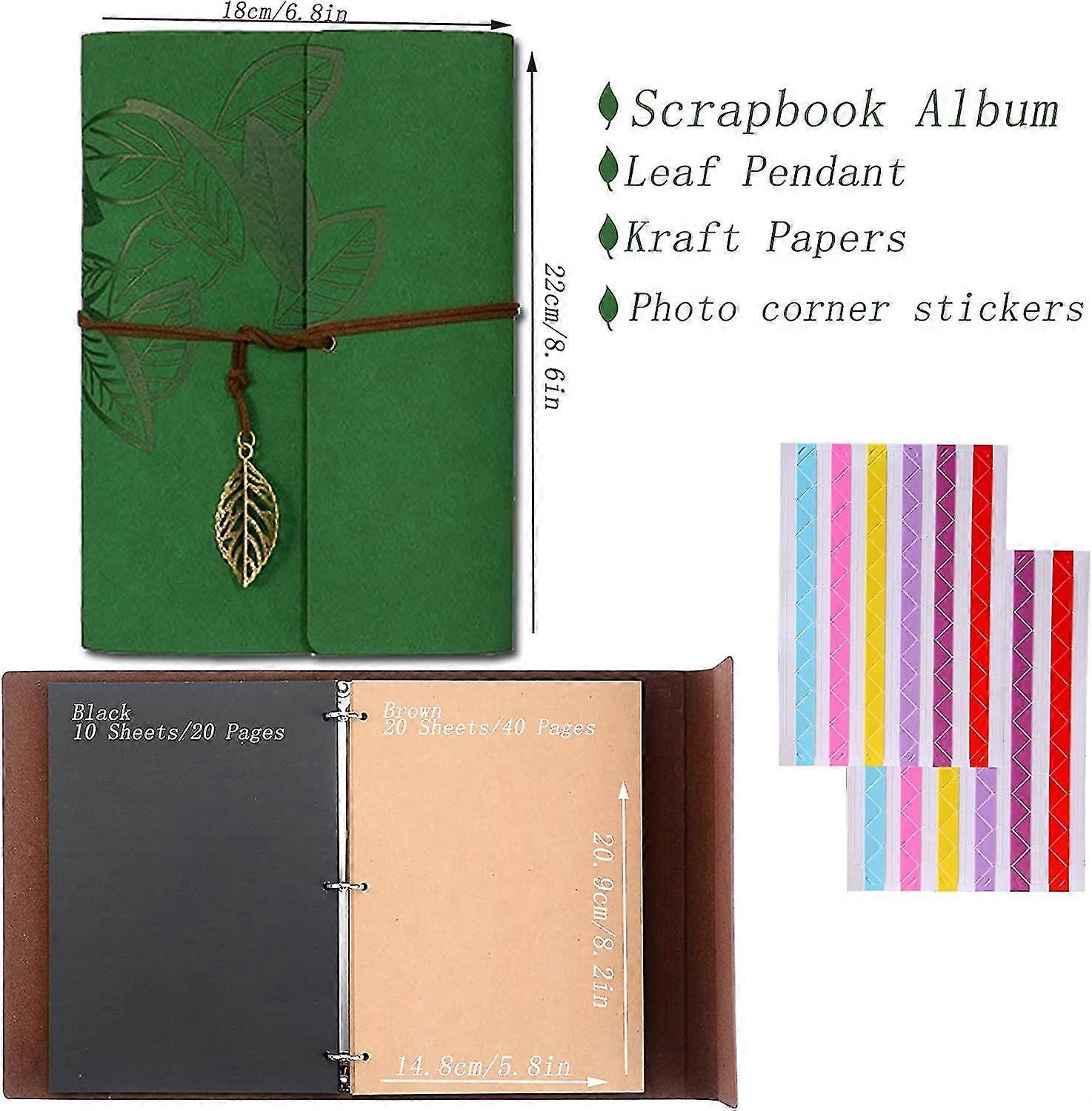 Photo Albums, Diy Memory Scrapbook Leaf Soft Leather Scrapbook Photo ...