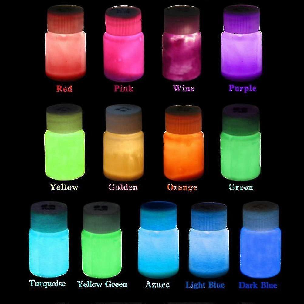 Glow In The Dark Paint Set Self-luminous Phosphorescent Glowing Paints ...