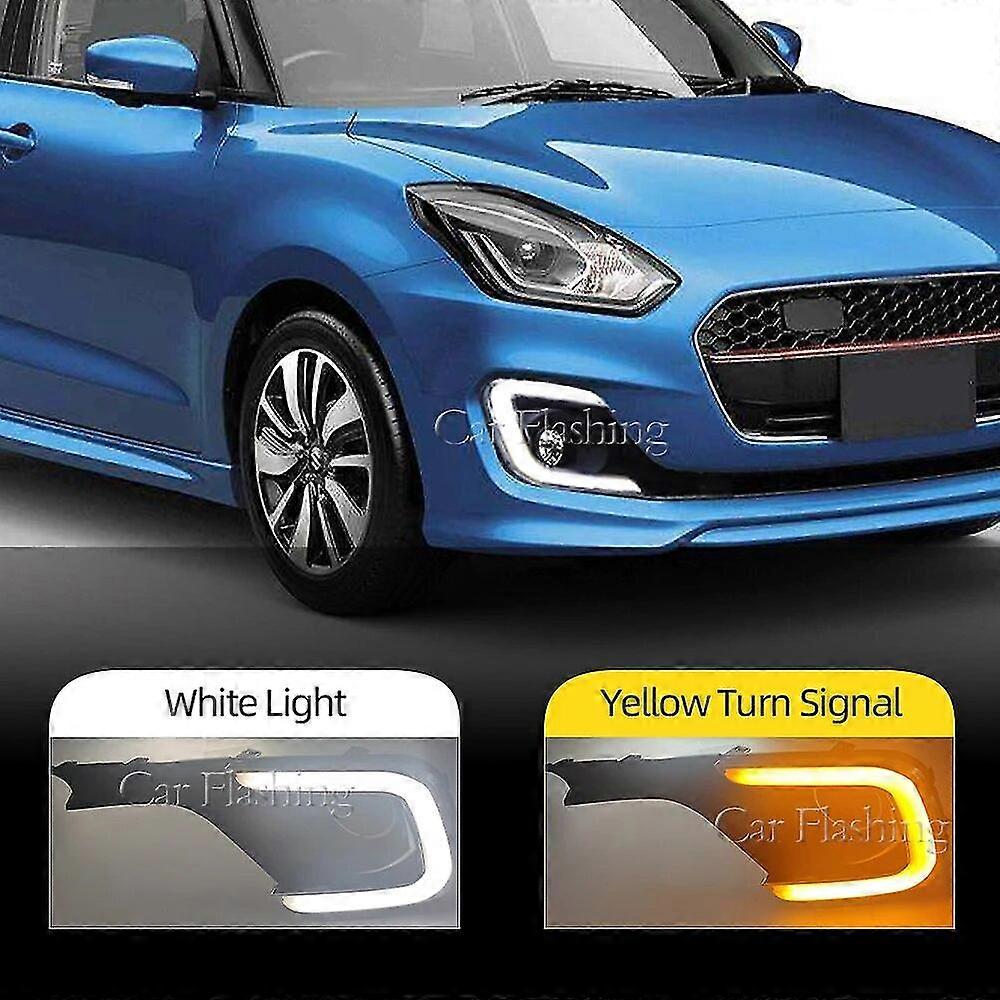 1 Set Car Front Fog Lights DRL For Suzuki Swift 2017 2018 2019 Daytime ...