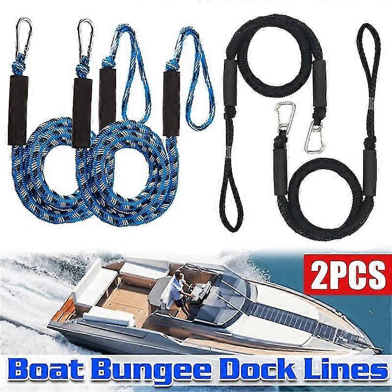 2pcs/set 4Ft Elastic Bungee Dock Line Mooring Ropes for Boat Kayak ...