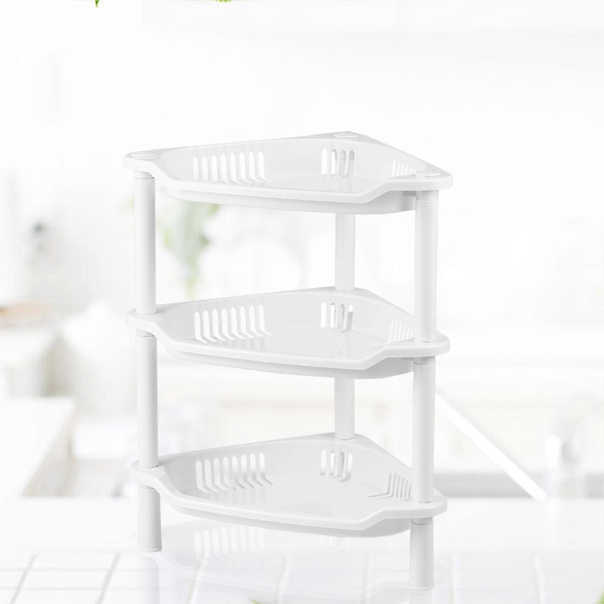 3 Layer Plastic Small Storage Shelves Plastic Basket Corner Shelf ...