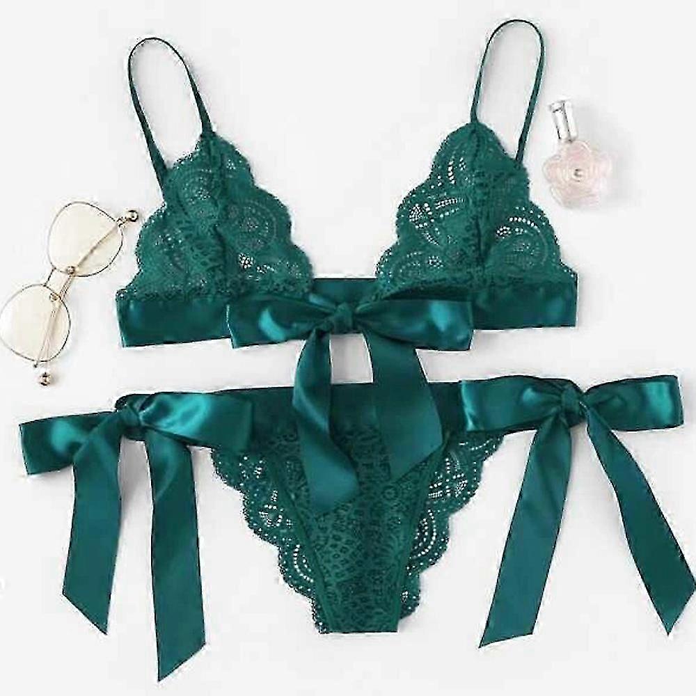 Women Lace Lingerie Set Sexy Nightwear Sleepwear Bra + G-String ...