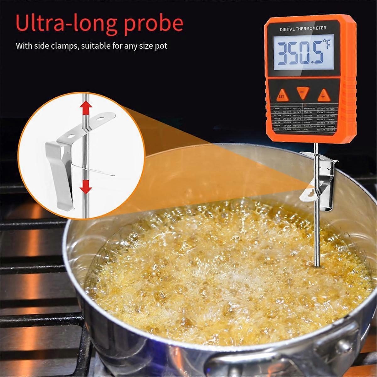 Probe Candy Thermometer with Pot Clip,Alarm Function,IPX6 Waterproof ...