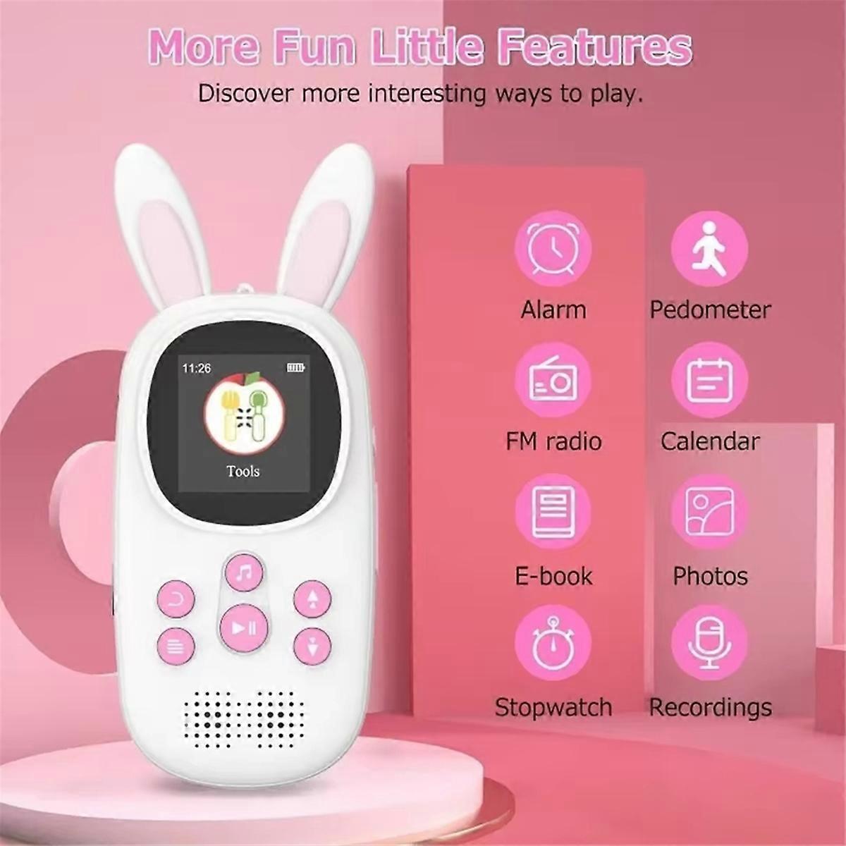 32GB Music MP3 Player for Kids, Cute Bunny Kids Music MP3 Player with ...