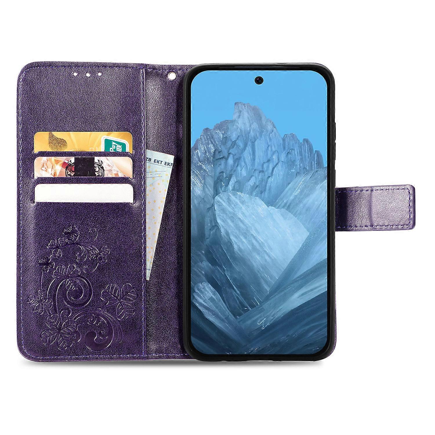 For Motorola Moto G56 5G Leather Case Four-Leaf Clover Wallet Phone ...