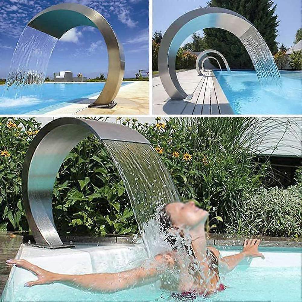 Stainless Steel Waterfall Fountain for Outdoor Pools, Garden Fish Ponds ...